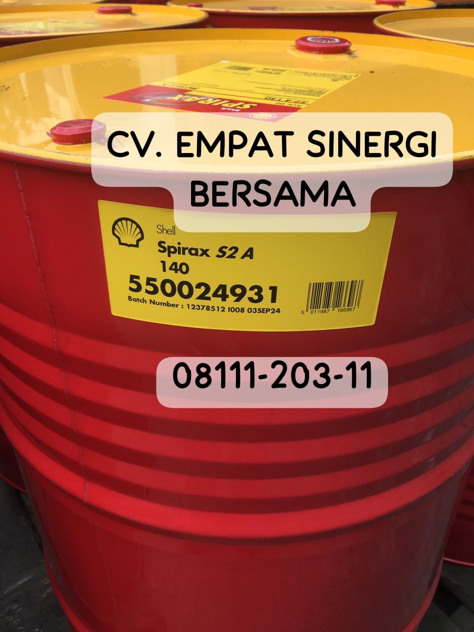 Shell Spirax S2 A 140 API GL-5, Drum/209 Lt – CV. EMPAT SINERGI BERSAMA