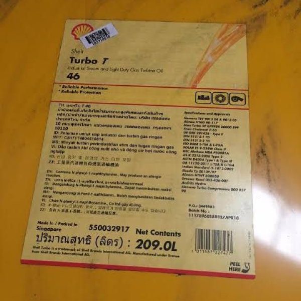 Shell Turbo T 46 Turbine Oil – CV. EMPAT SINERGI BERSAMA