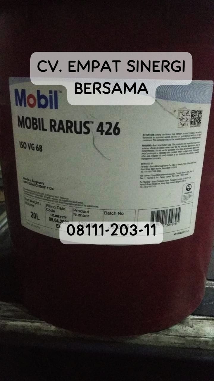 Mobil Rarus 426 iso vg 68, Compressor Oil – CV. EMPAT SINERGI BERSAMA